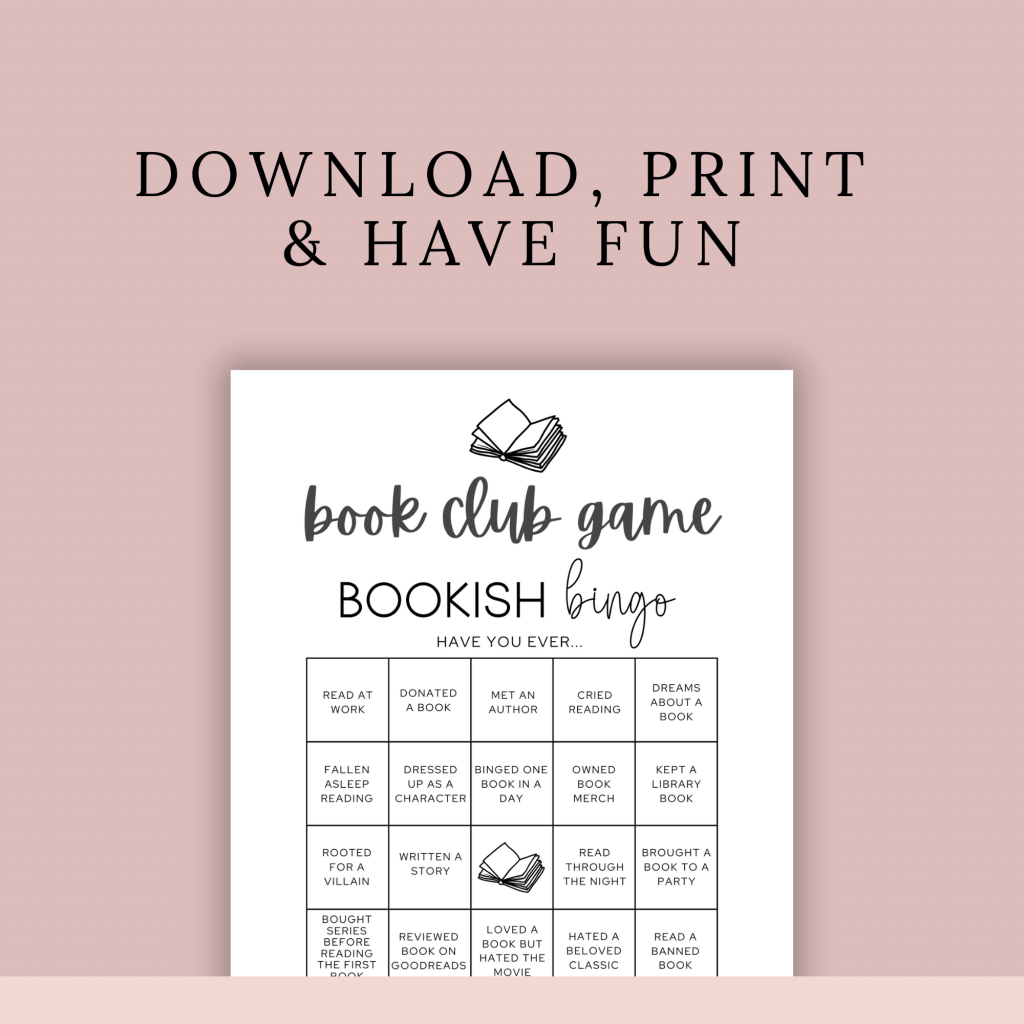 Book Club Game Bingo Printable Game Have You Ever Bingo
