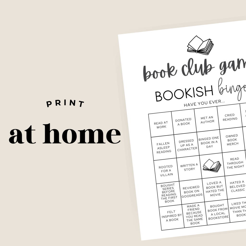 Book Club Game Bingo Printable Game Have You Ever Bingo