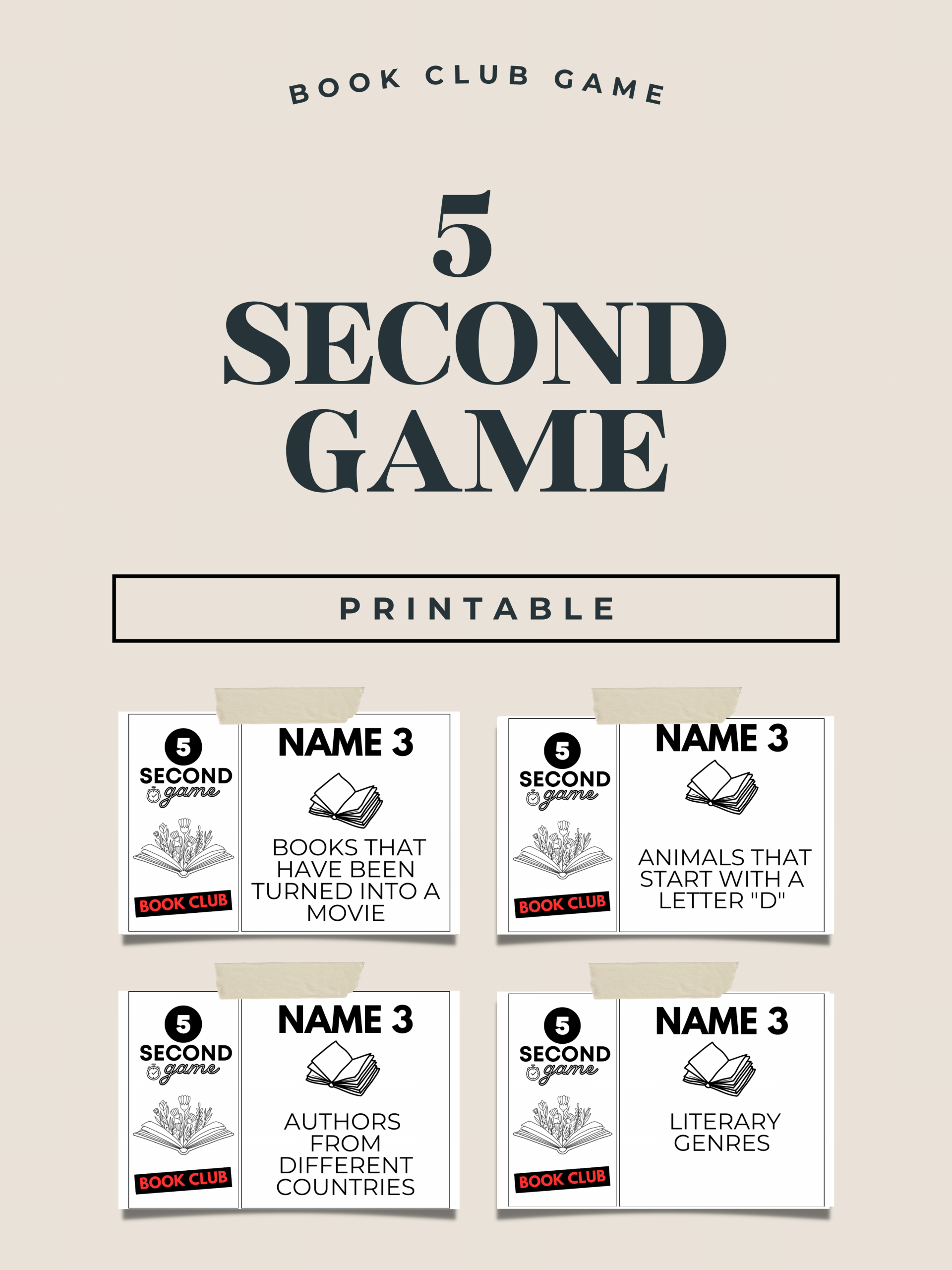 Printable Book Club Games For Your Next Meeting