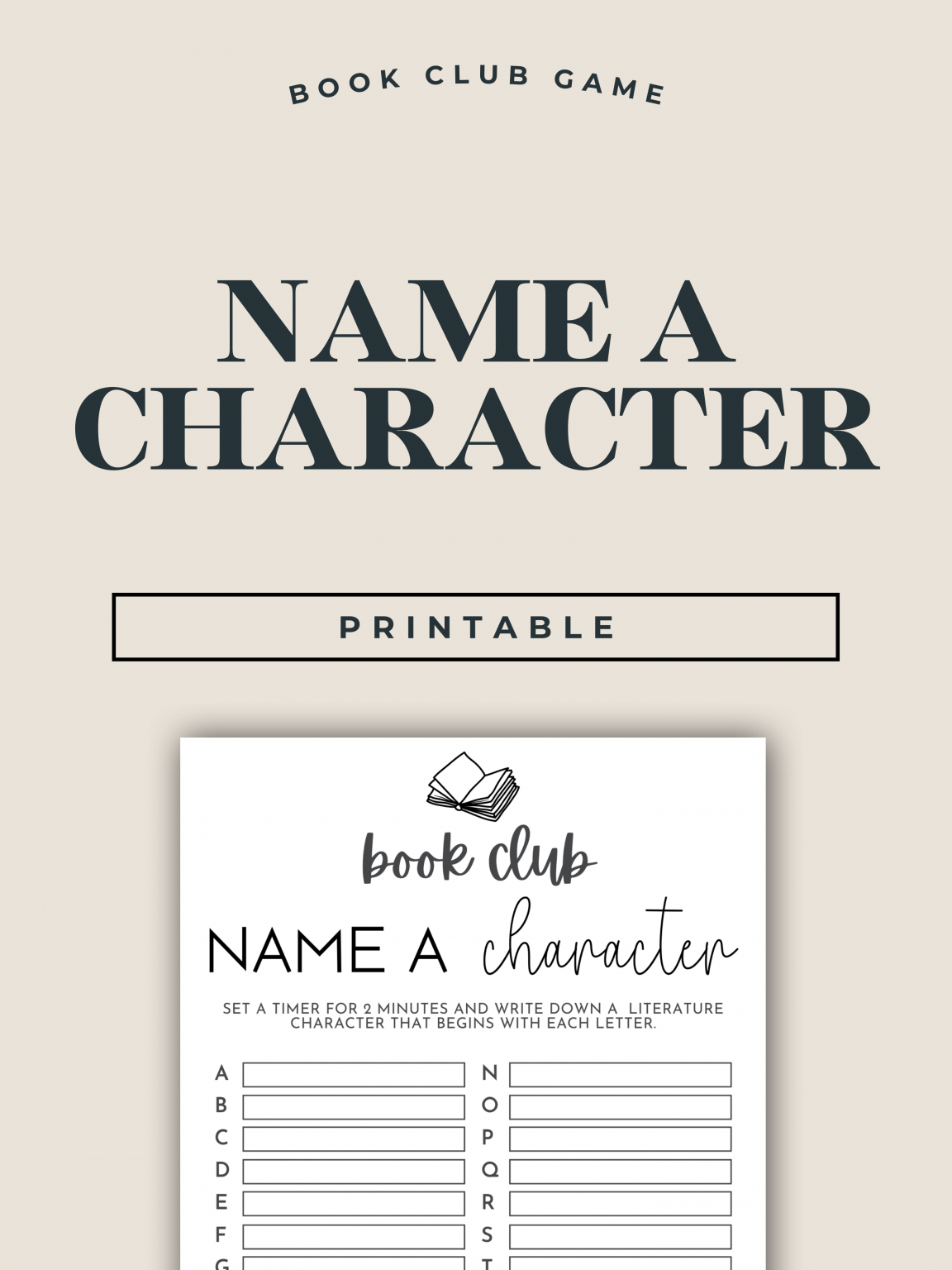 Printable Book Club Games For Your Next Meeting