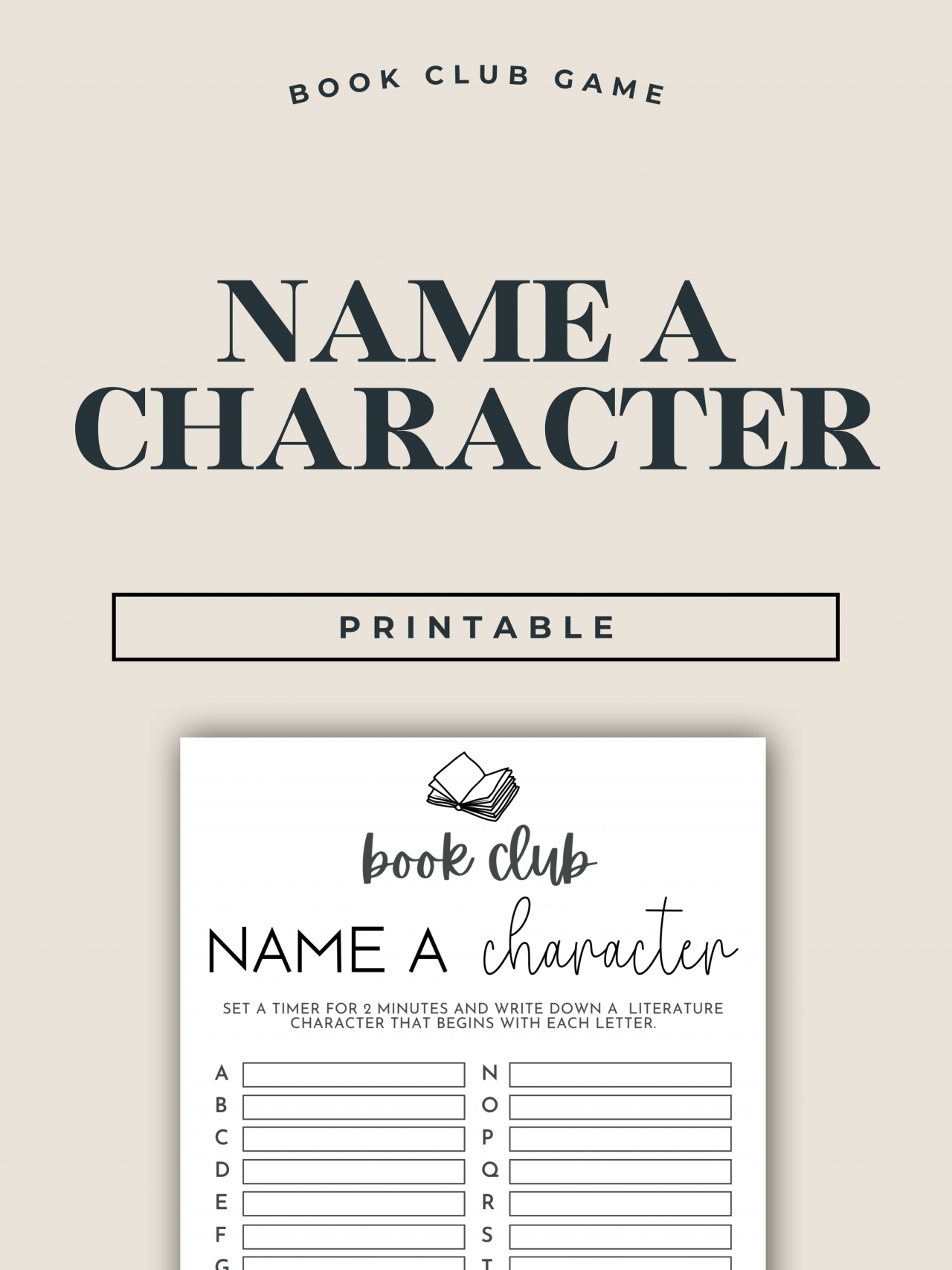 Printable Book Club Games For Your Next Meeting