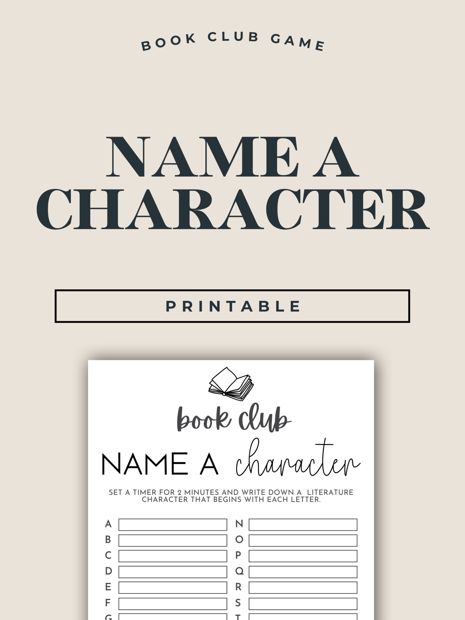 Printable Book Club Games For Your Next Meeting