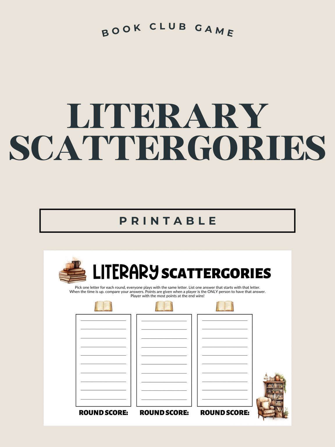 Printable Book Club Games For Your Next Meeting