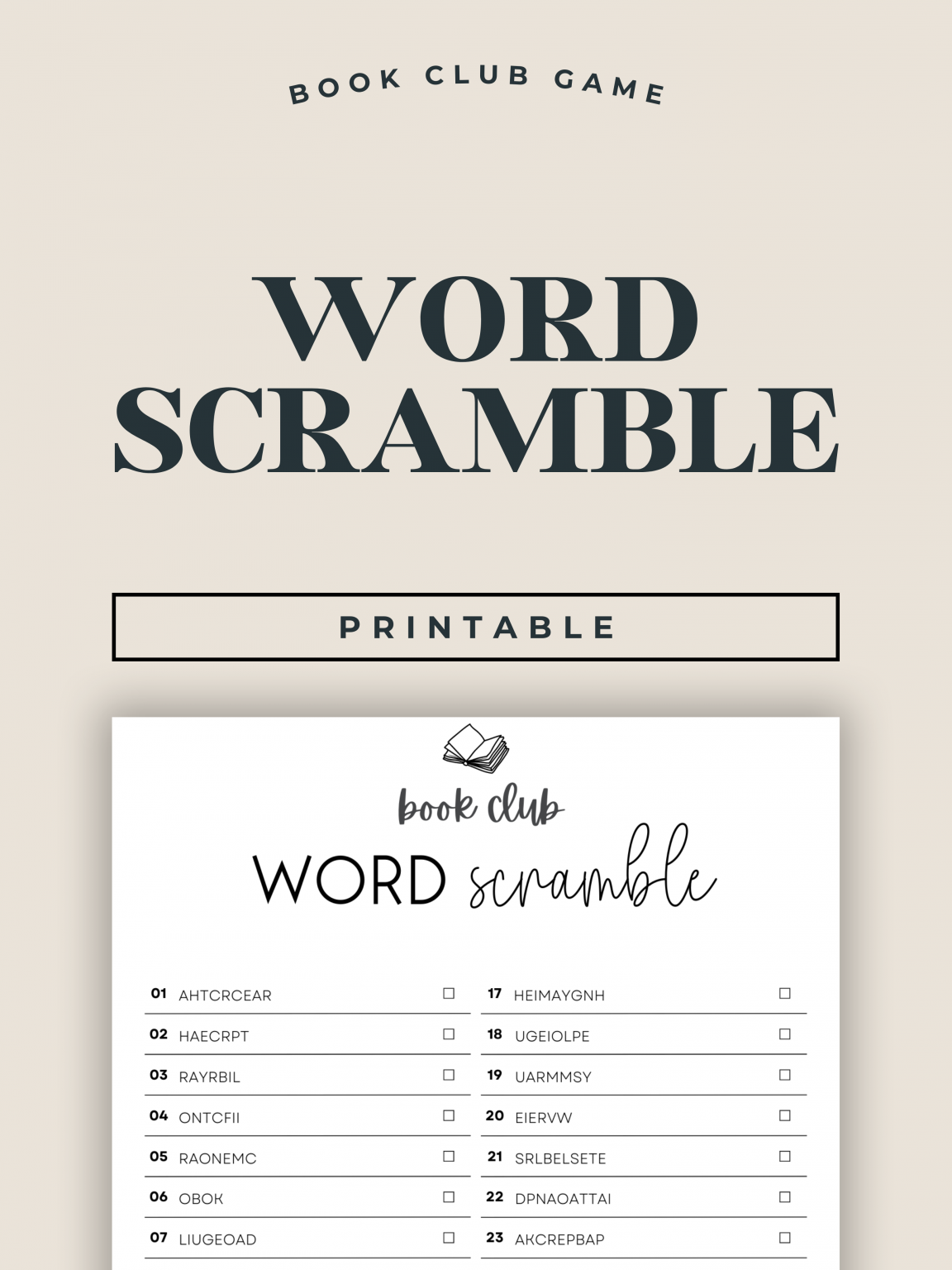 Printable Book Club Games For Your Next Meeting