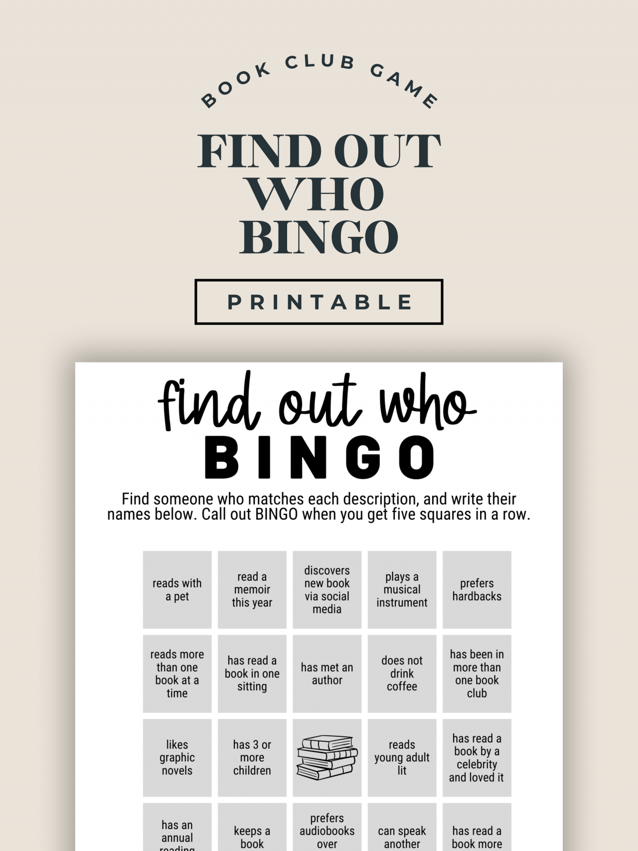 Printable Book Club Games For Your Next Meeting