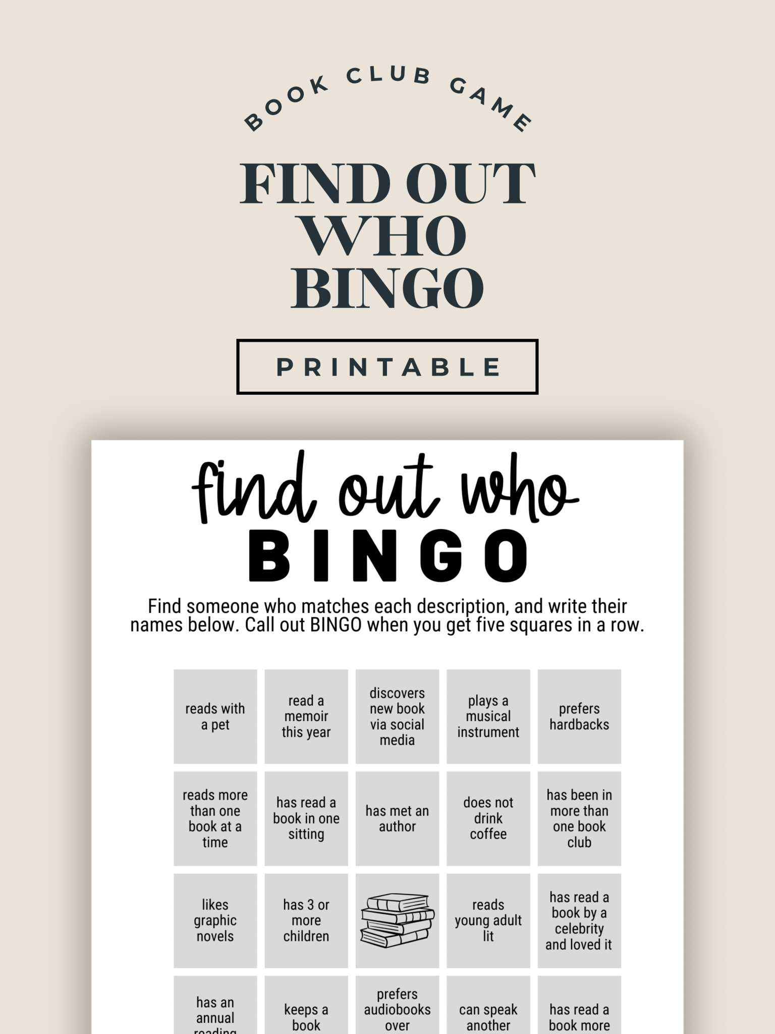 Printable Book Club Games For Your Next Meeting