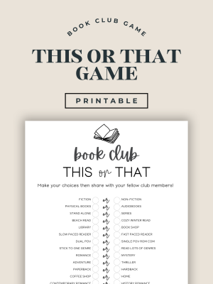 Printable Book Club Games For Your Next Meeting