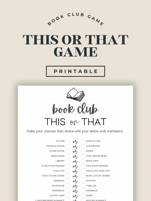 Printable Book Club Games For Your Next Meeting