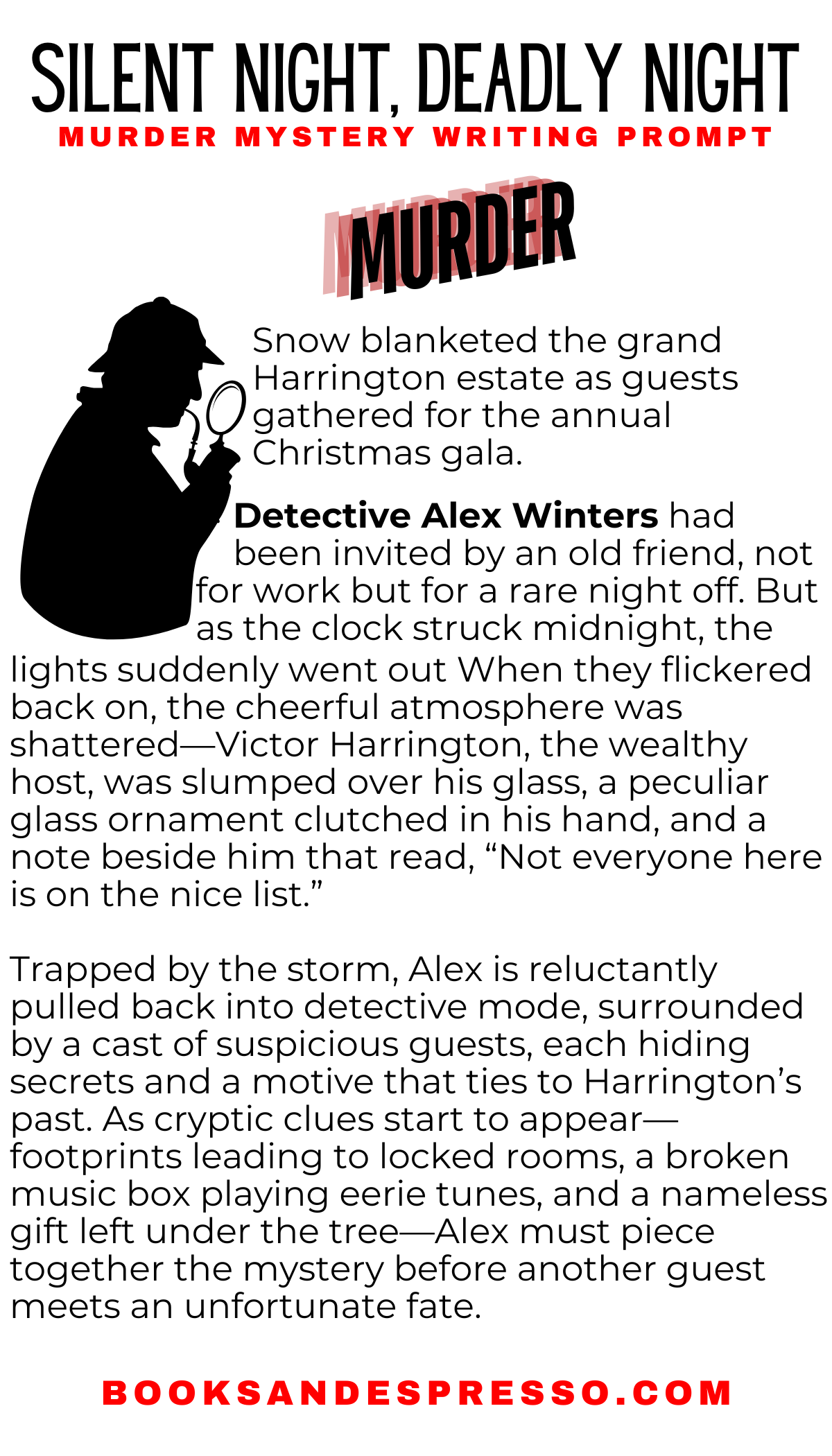writing prompt Holiday murder mystery