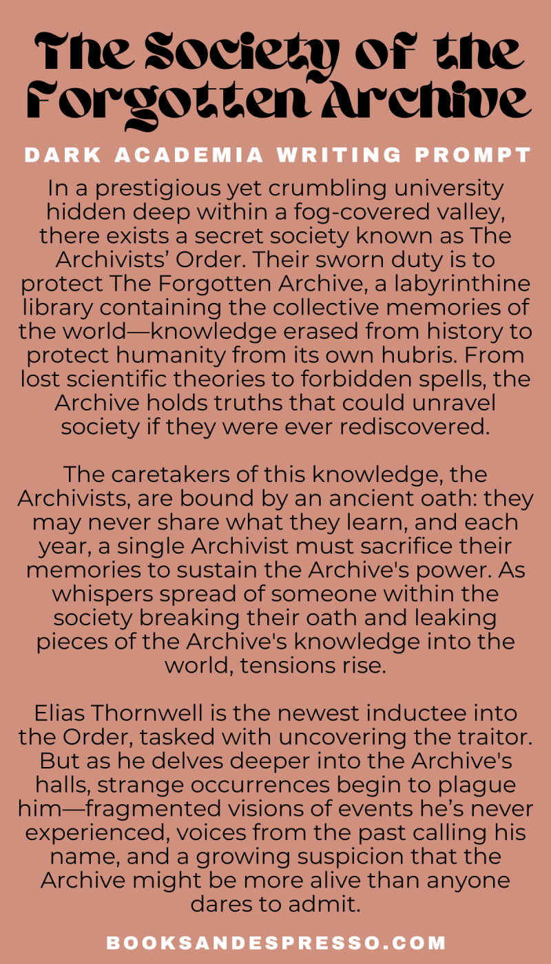 captivating Dark Academia Writing Prompt to try