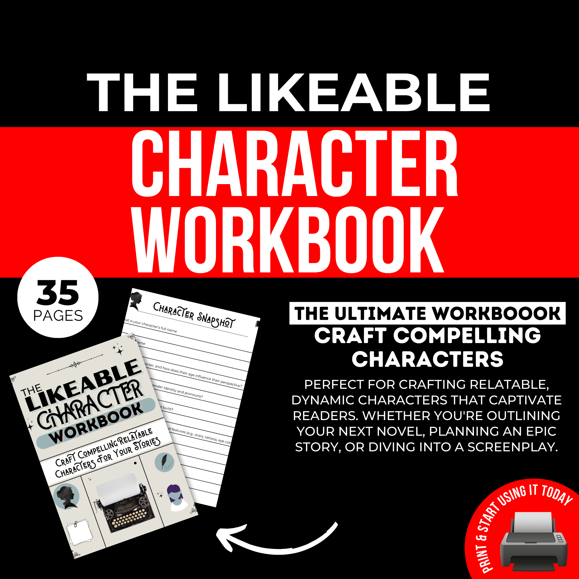 Introducing the Likeable Character workbook to create